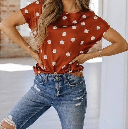 Ollie Daisy Print Blouse – Show Me Style Boutique